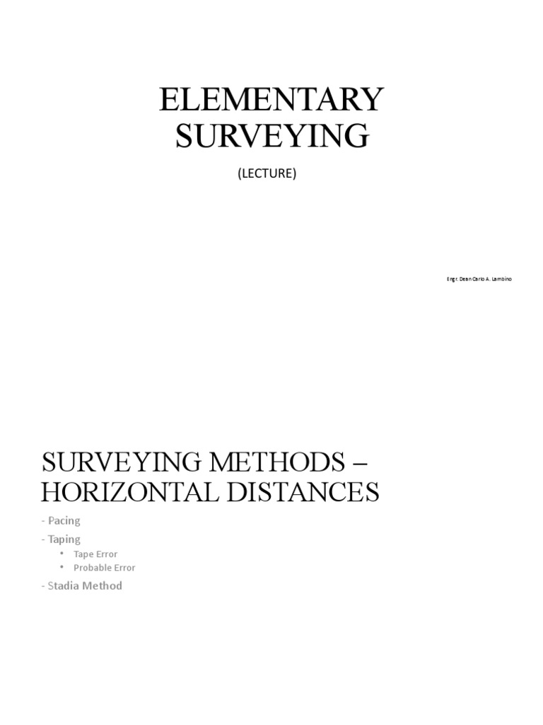 Surveying Methods - Horizontal Distances | PDF