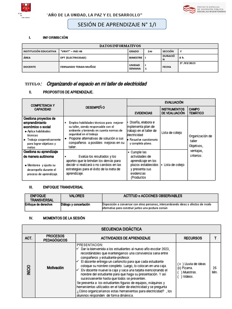 Sesión 1 Ept | PDF | Aprendizaje | Evaluación