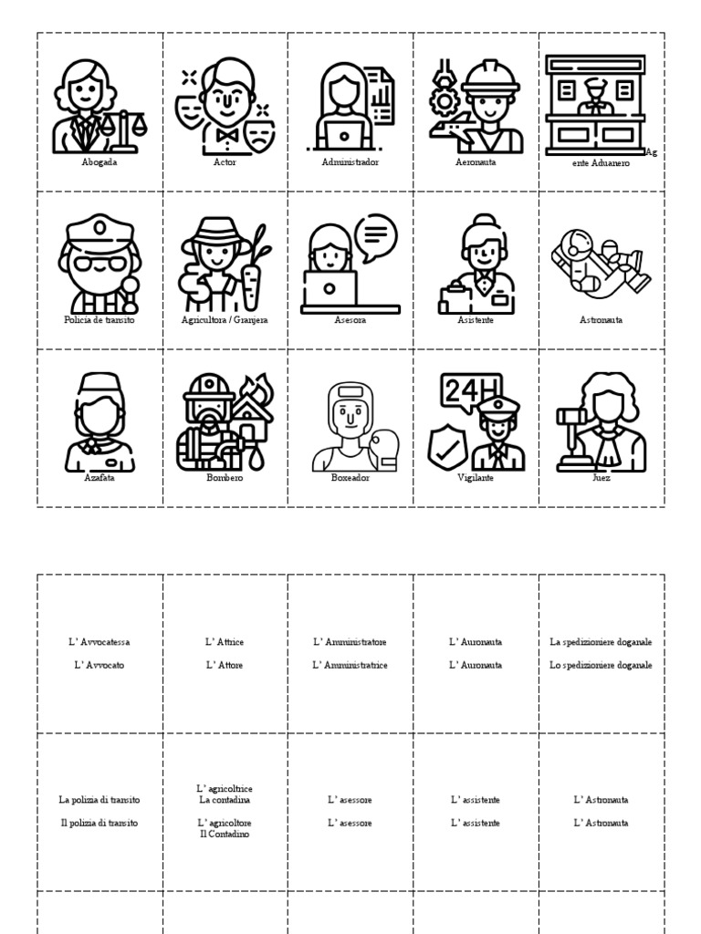 Profesiones Tarjetas | PDF