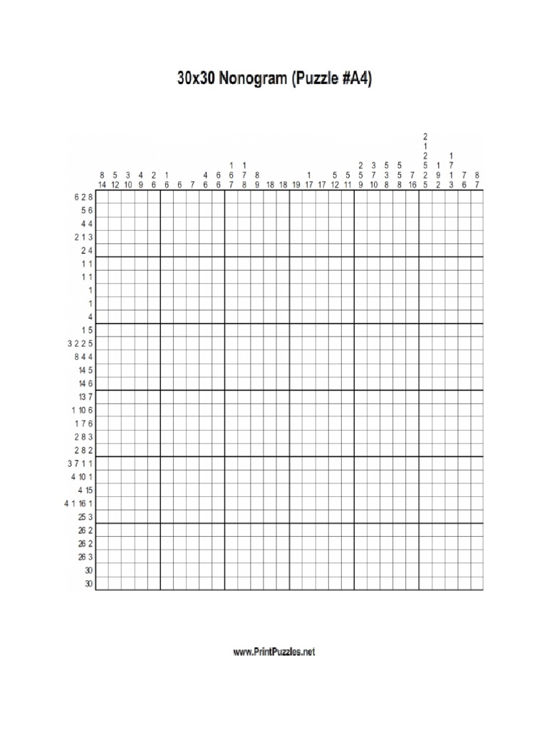 Nonogram 30x30 A4 | PDF