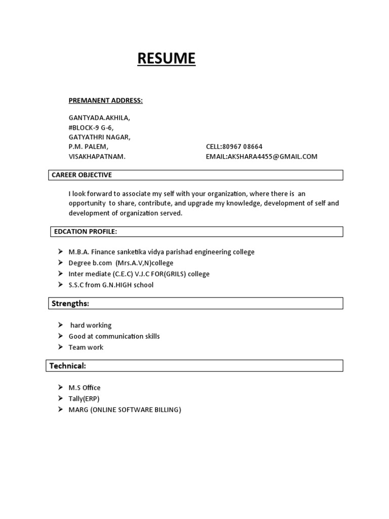 Akhila Gantyada's Professional Resume | PDF