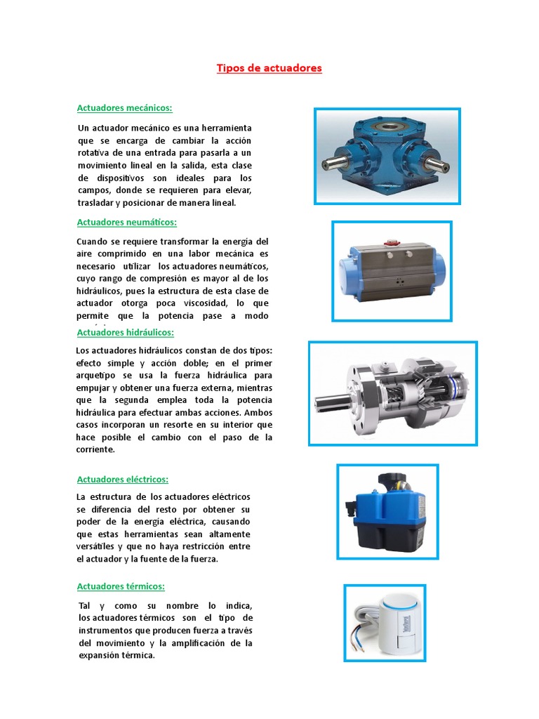 Tipos de Actuadores | PDF