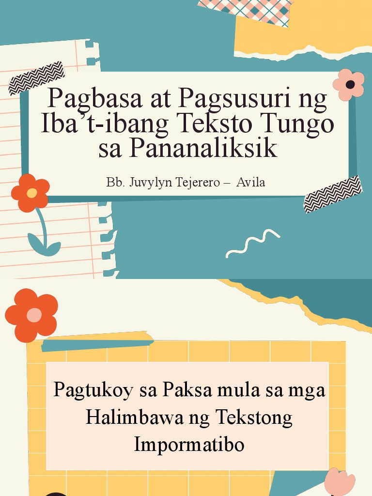Pagbasa at Pagsusuri Q3 Week 1 | PDF