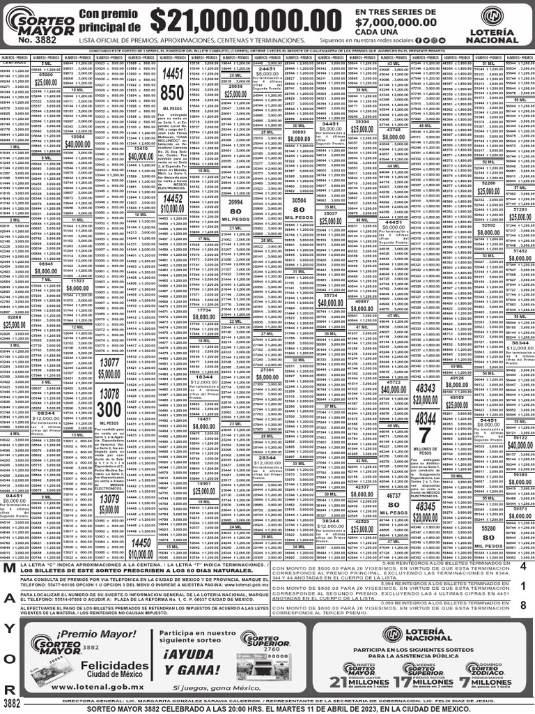 Sorteo Mayor 3882 | PDF