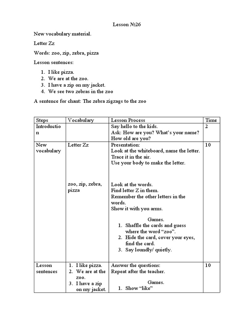 Vocabulary Lessons for Letters A-Z | PDF | Vocabulary