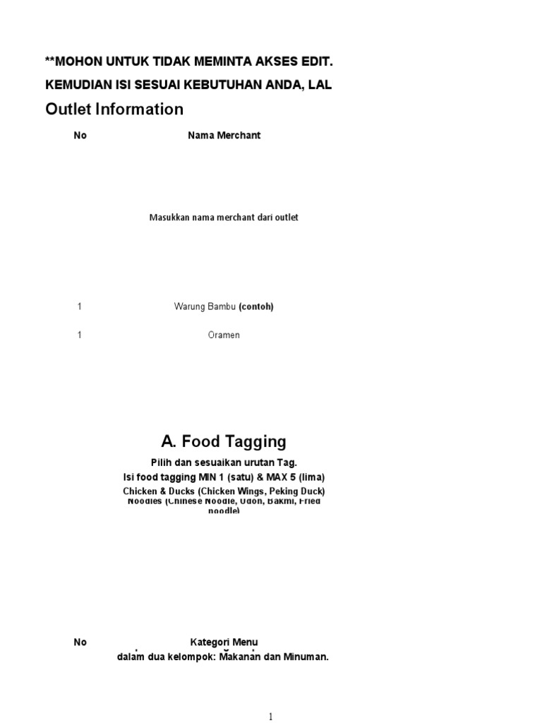 Lembar Informasi Merchant Shopeefood (Updated Mar'22) | PDF Lembar Informasi Merchant Shopeefood (Updated Mar'22) | PDF