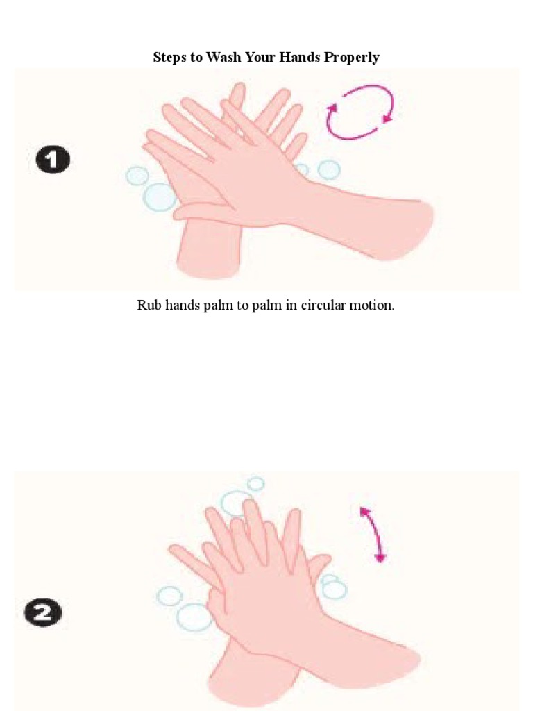 Steps To Washing Your Hands Properly | PDF