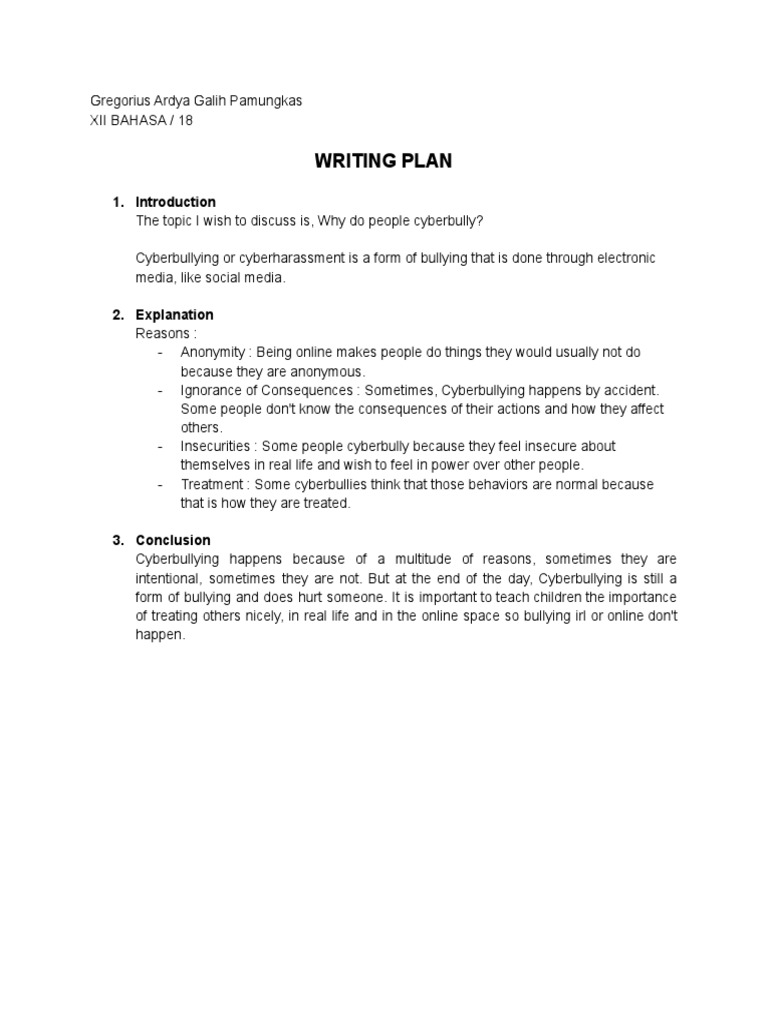 English_Writing_Plan_Ardya_XII_BHS_18 | PDF