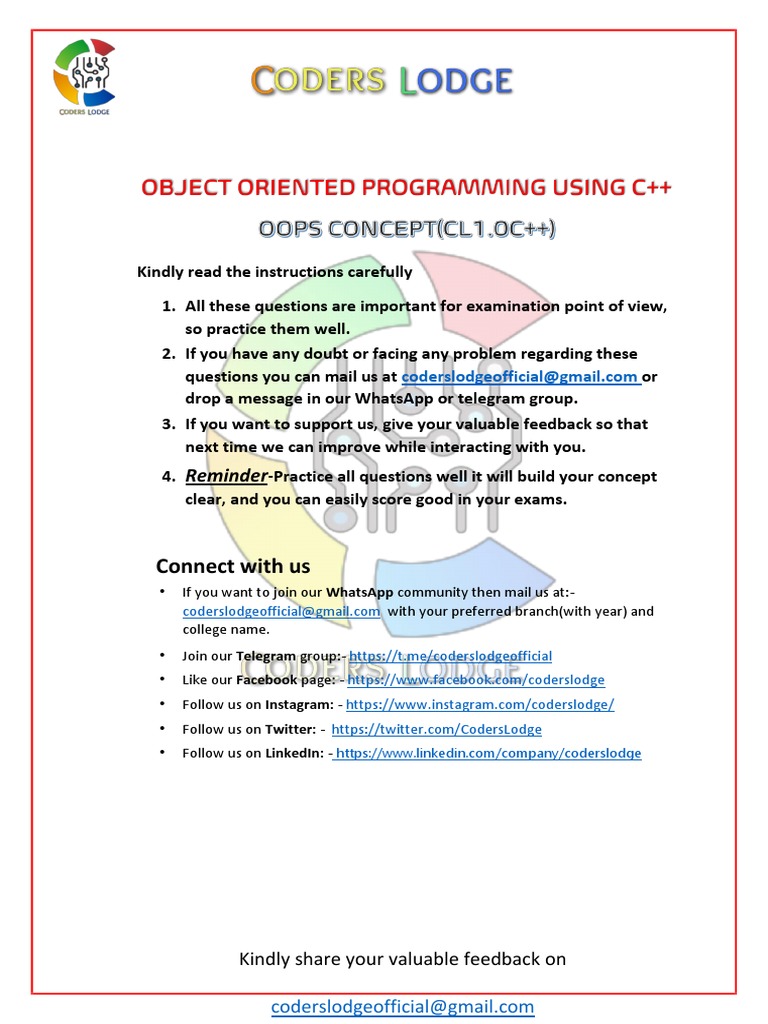 C Important Questions For Paper | PDF | C++ | Namespace
