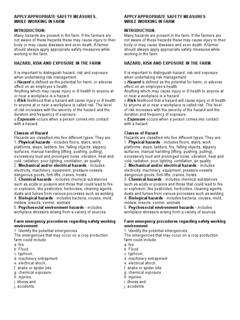 Apply Appropriate Safety Measures | PDF | Hazards | Risk