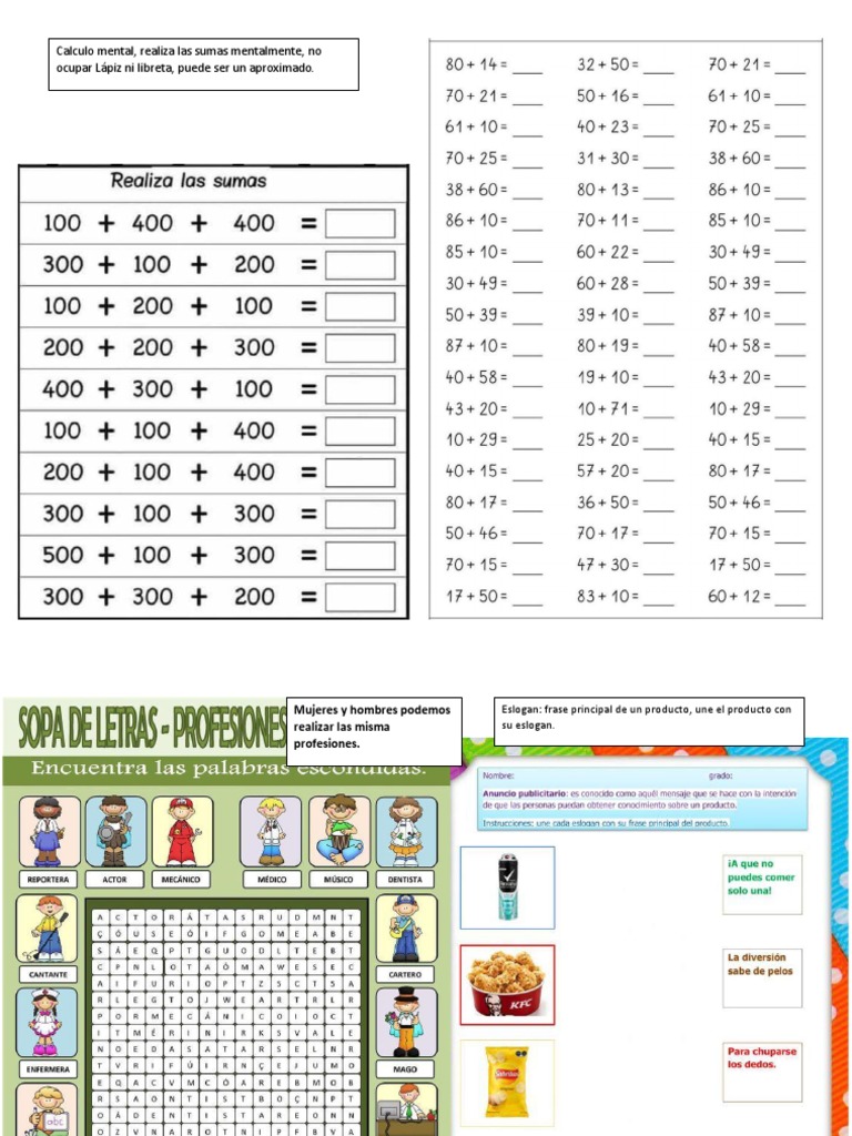 Actividades de Tercer Grado | PDF