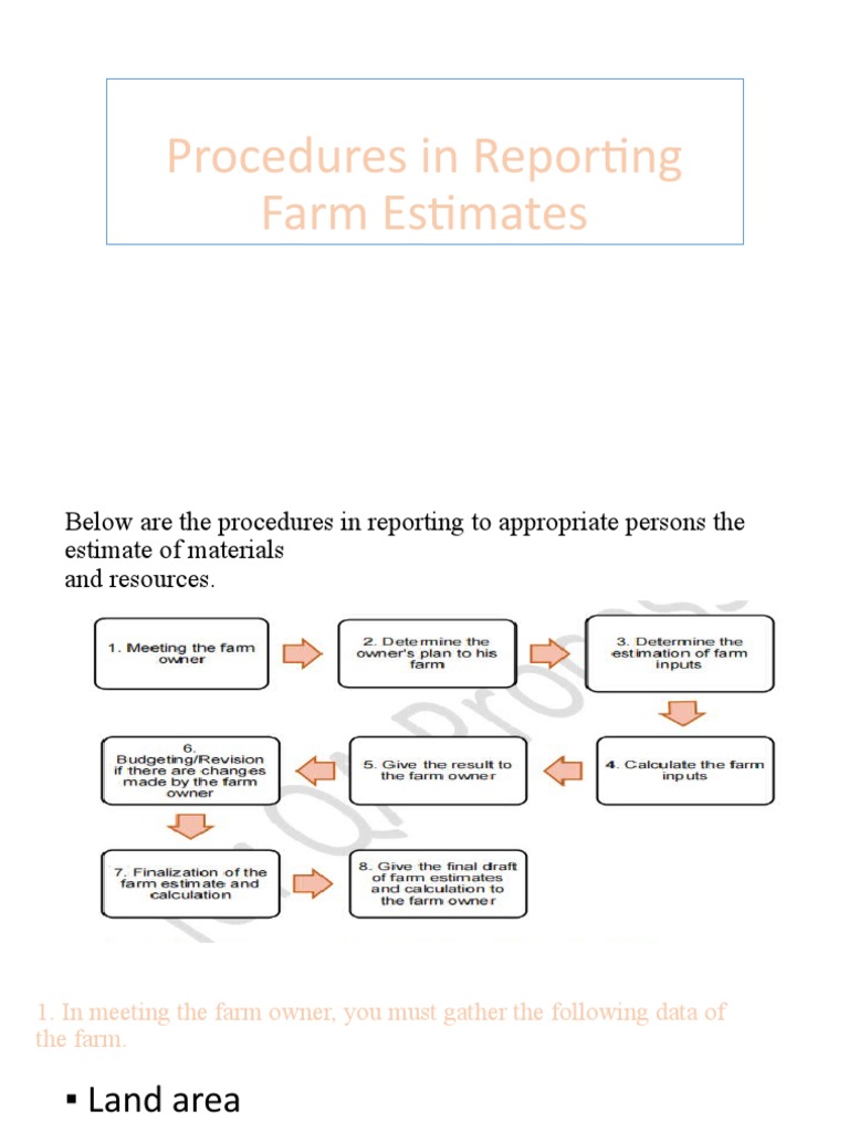 Procedures in Reporting Farm Estimates | PDF