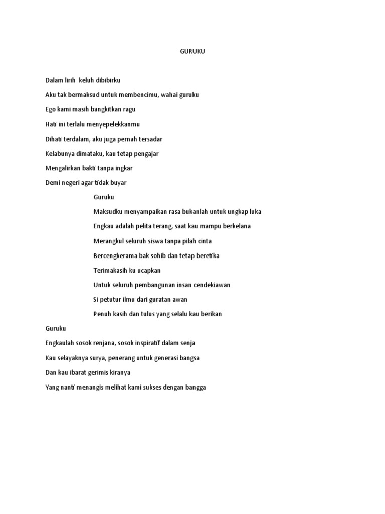 Puisi Tema Guru | PDF