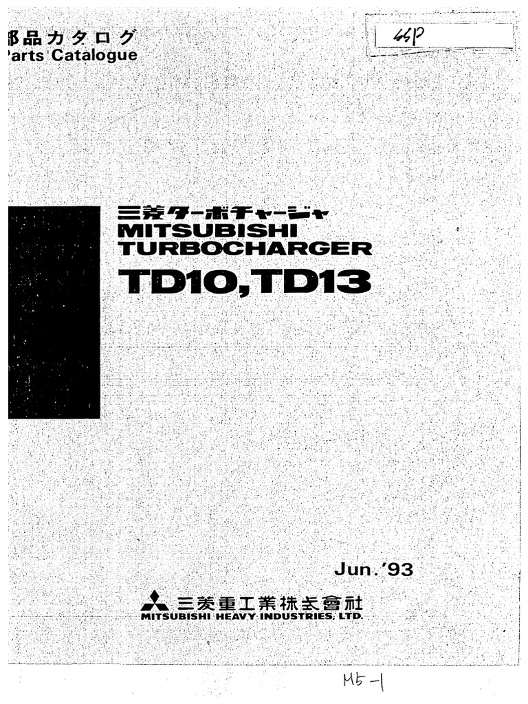 Mitsubishi Turbocharger Parts Catalogue (Model-Td10, TD13) | PDF