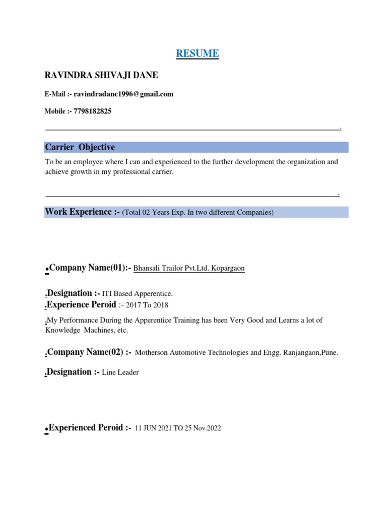Ravindra's Updated Resume. | PDF