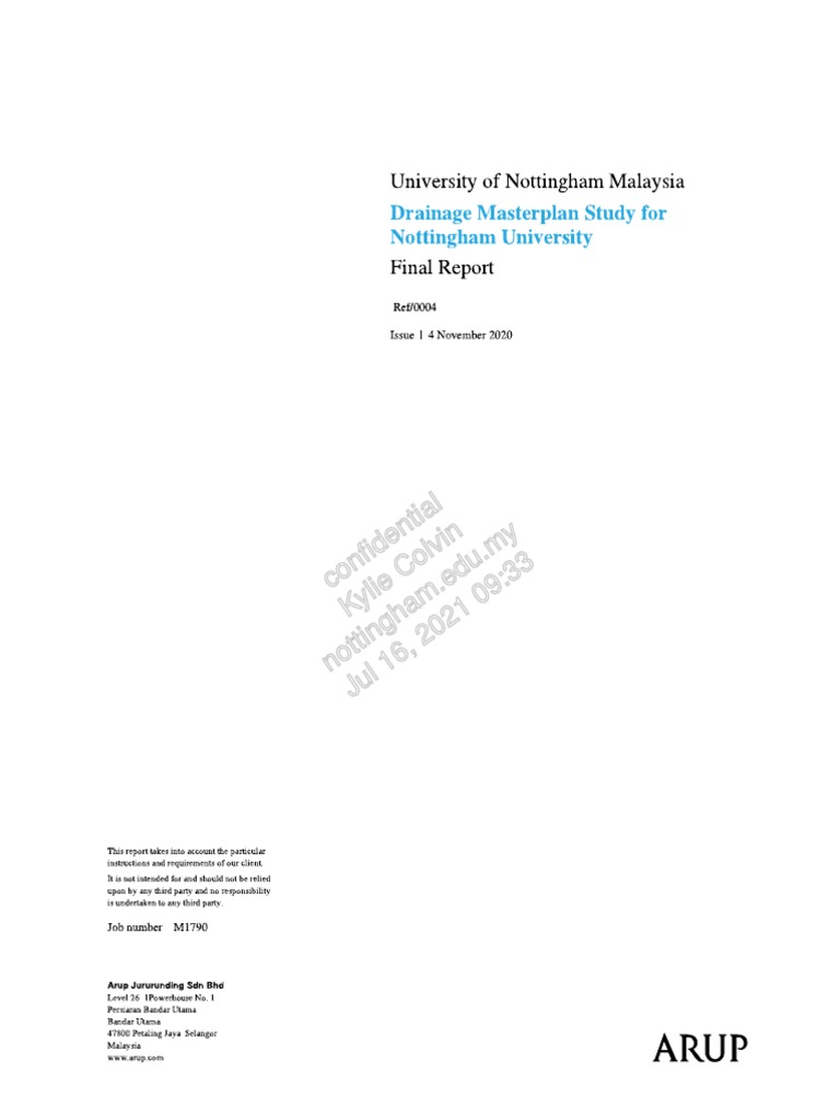 Drainage Masterplan Study by ARUP Nov 2020 | PDF
