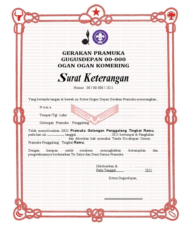 Sertifikat Pramuka Penggalang | PDF