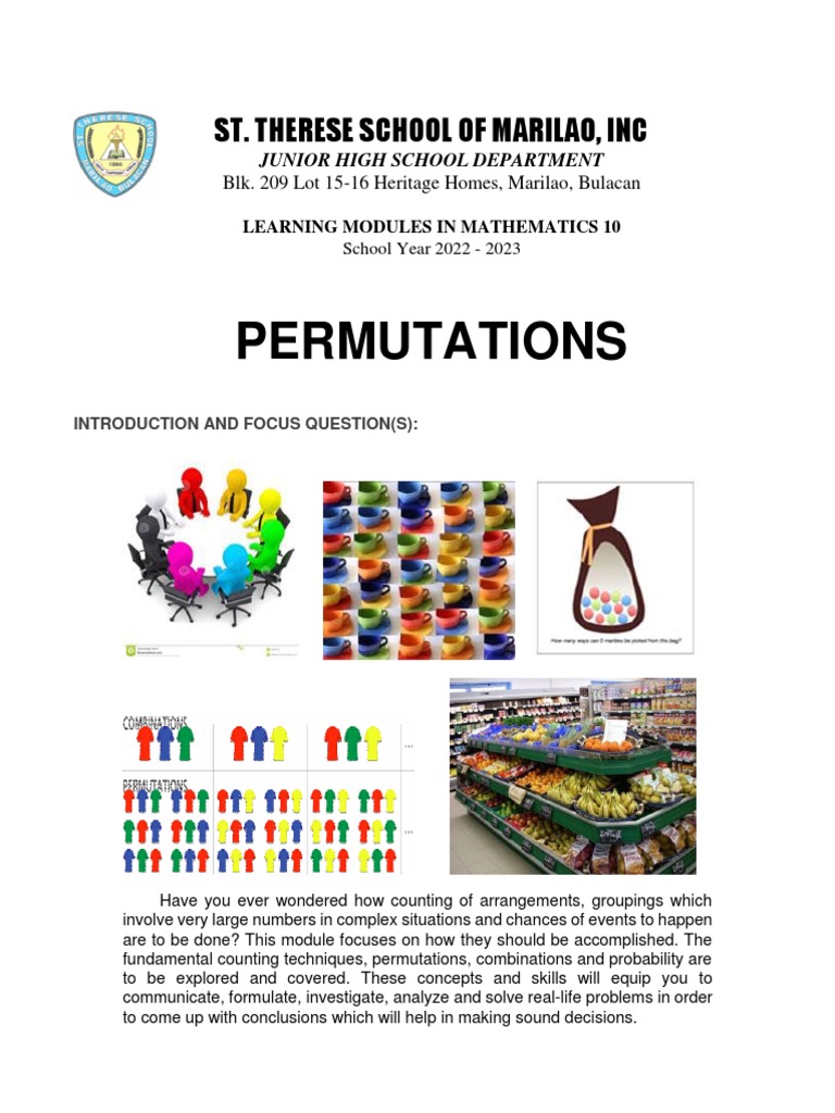 Learning Module Math 10 | Download Free PDF | Permutation | Numbers