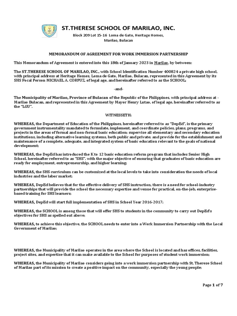 Moa Template Lgu | PDF | Legal Liability | Intellectual Property