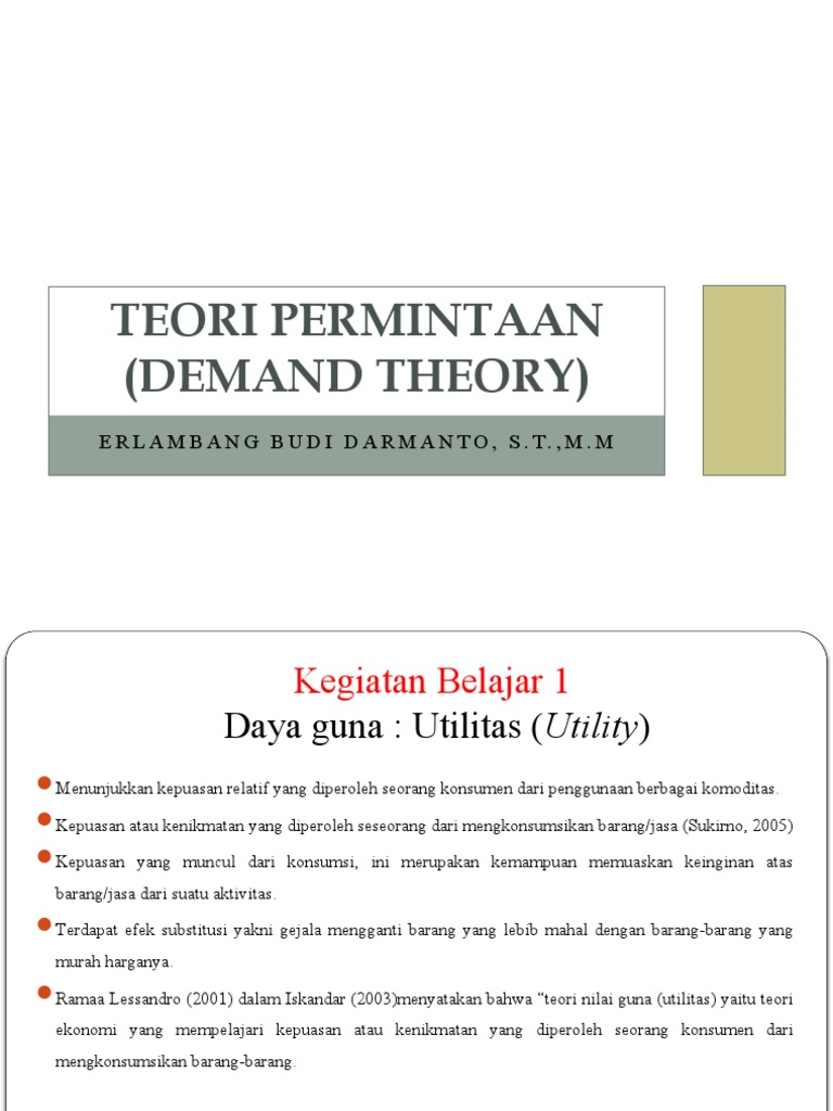 Teori Permintaan (Demand Theory) | PDF