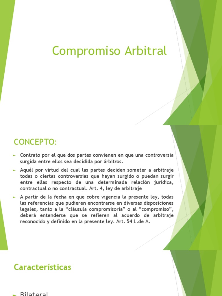 COMPROMISO ARBITRAL.pptx | PDF | Arbitraje | Principios éticos