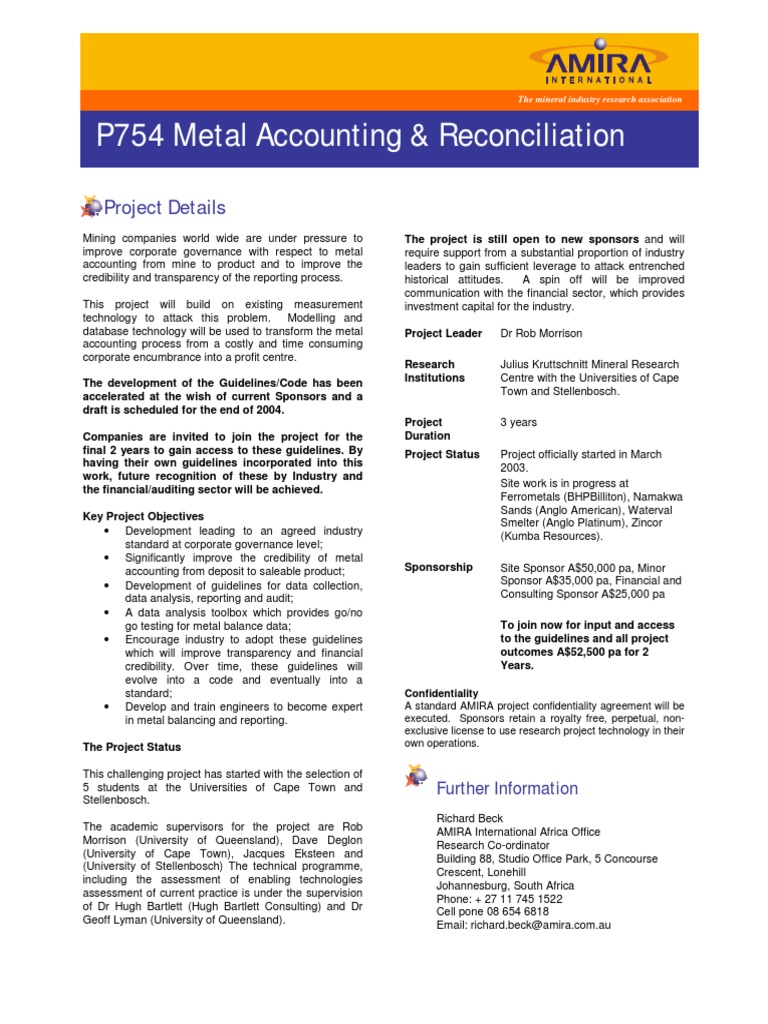 Metal Accounting and Reconciliation | Download Free PDF | Mining ...