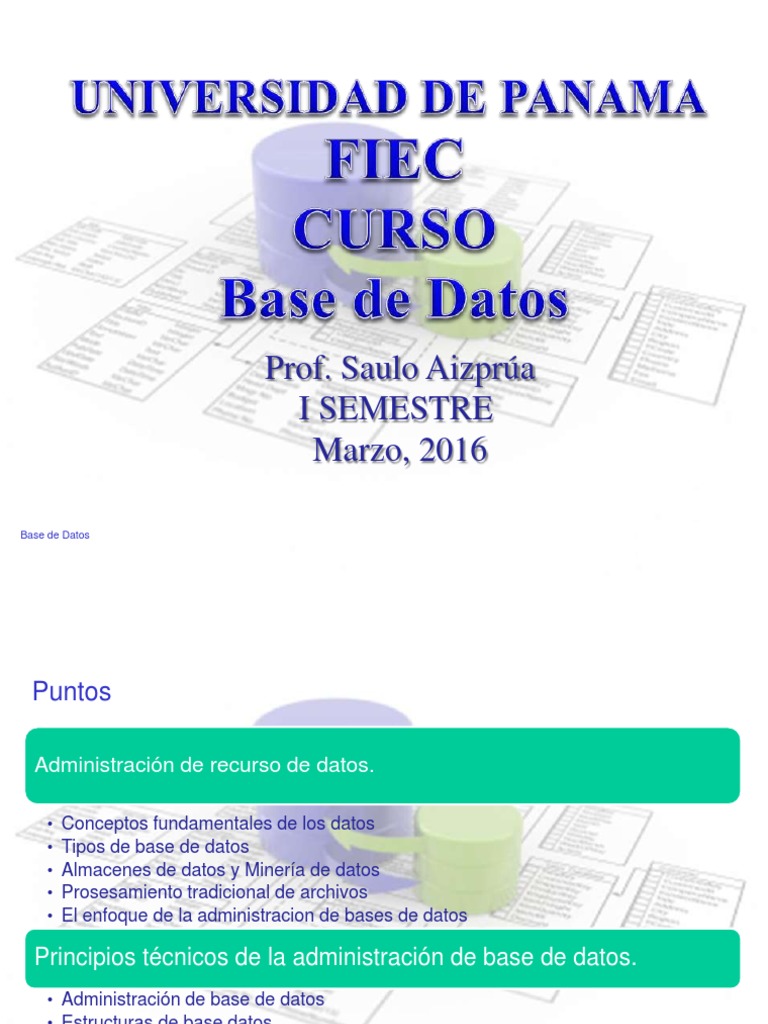 MODULO 1 BASE DE DATOS 2020 v.1 | PDF | Bases de datos | Base de datos relacional