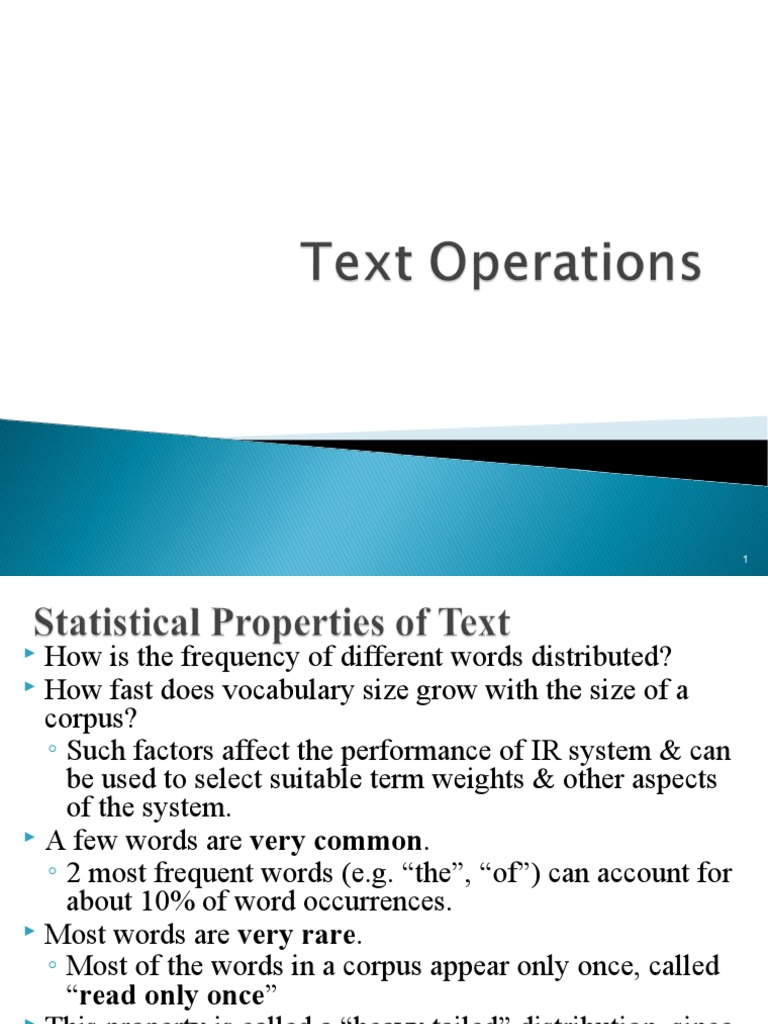 2 Text-Operation | PDF | Search Engine Indexing | Information Retrieval