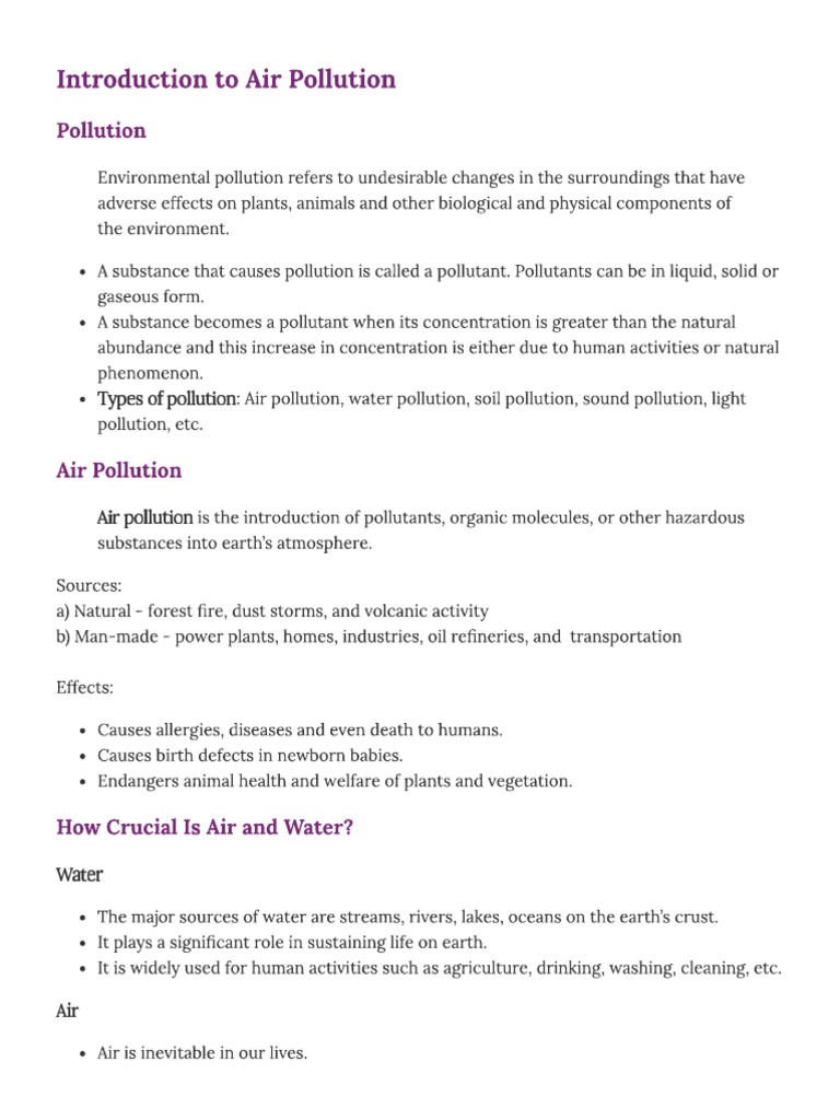 air and water poolution | PDF