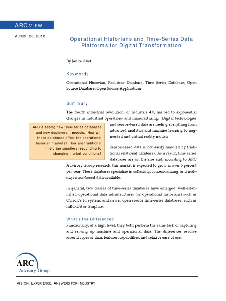 Arc Report Operational Historian | PDF | Data | Databases Arc Report Operational Historian | PDF | Data | Databases