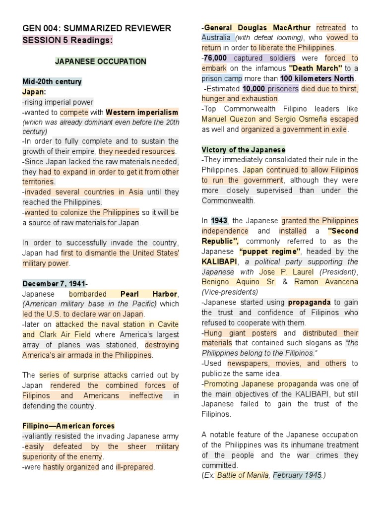 Gen 004 Rbe Summarized Reviewer PDF | PDF | Juan Ponce Enrile | Government