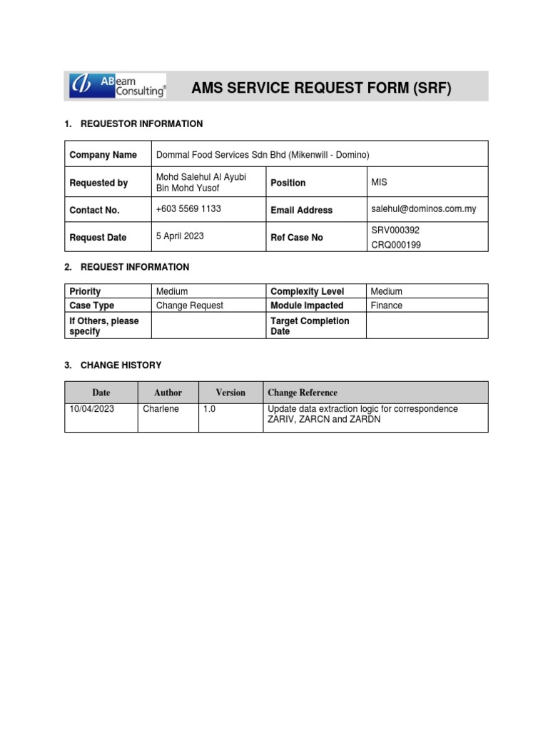 SRF - MIK - FI - SRV000392 F.61 Printing For Invoice - v1.0 | PDF ...