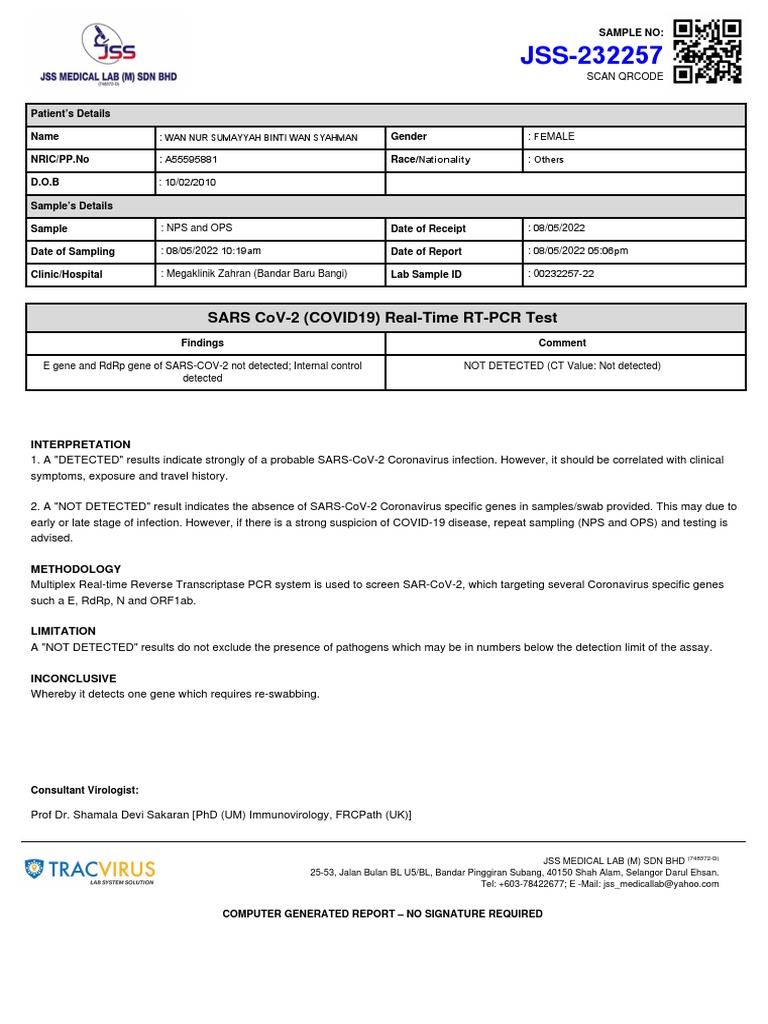 Pcr My_wan Nur Sumayyah_8may | PDF