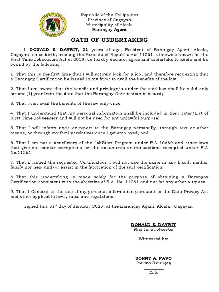 Oath of Undertaking | Download Free PDF | Common Law | Justice