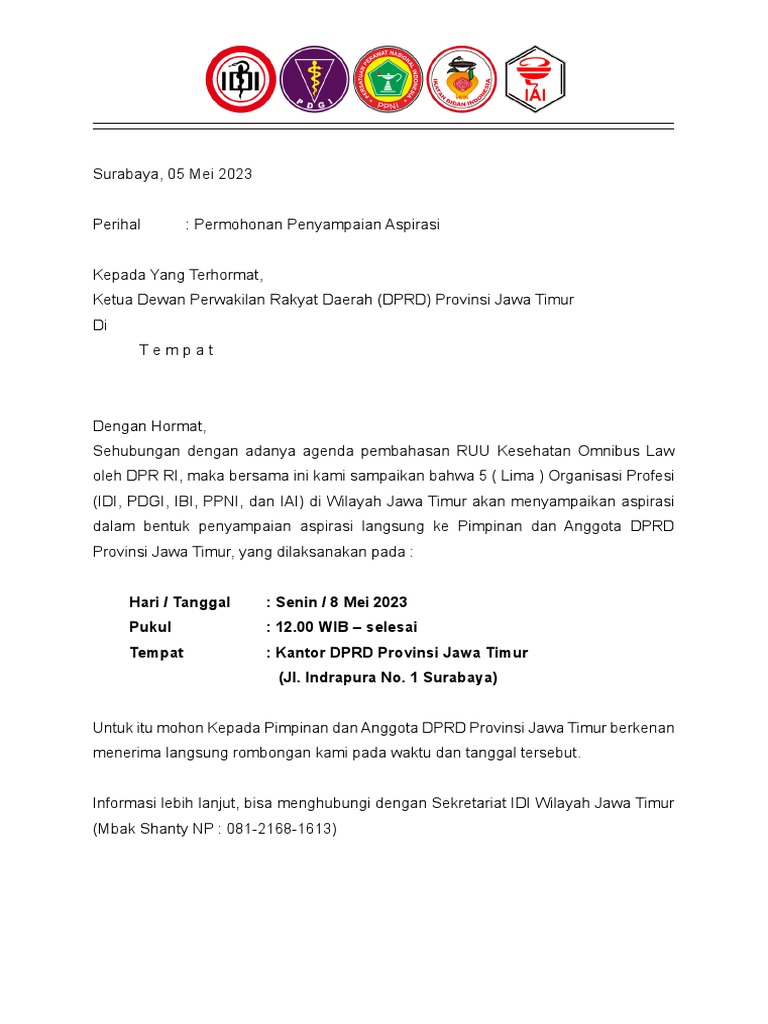 Permohonan Penyampaian Aspirasi | PDF