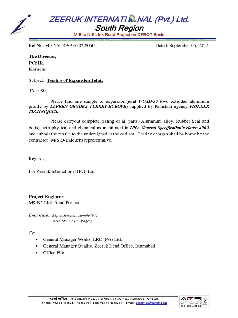 060 Testing of Expansion Joint. | PDF