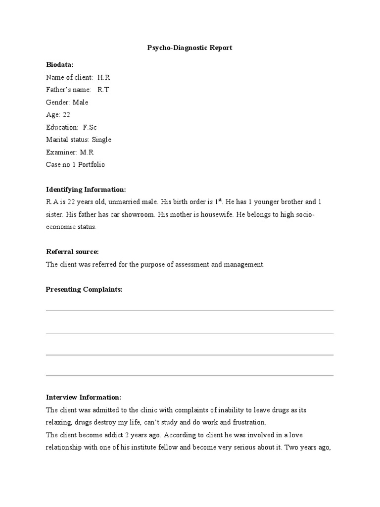 DA Portfolio 1 | PDF | Psychotherapy | Psychological Evaluation