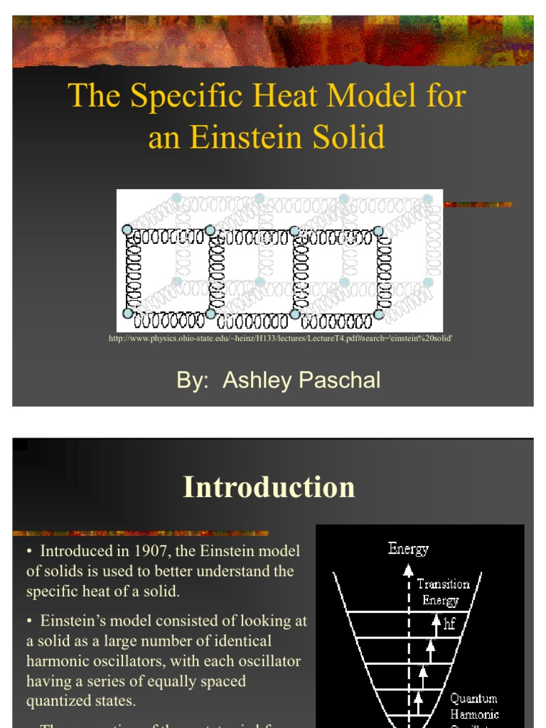 Understanding the Specific Heat of Solids Through Einstein's Quantum ...