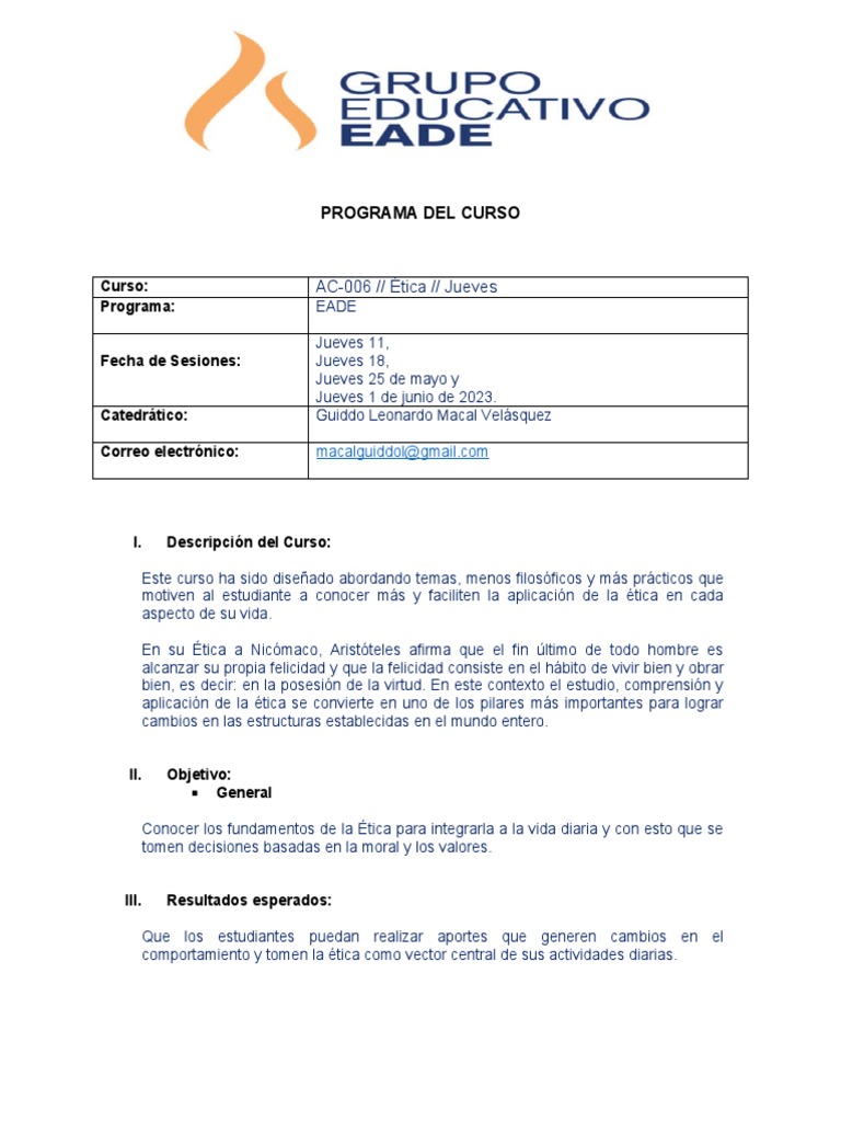 Programa Academico | PDF