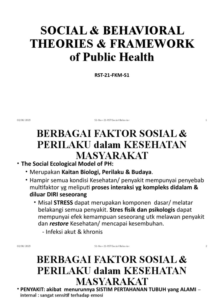 TM 10 - Social - Behavioral Theories - Frameworks | PDF | Behavior ...