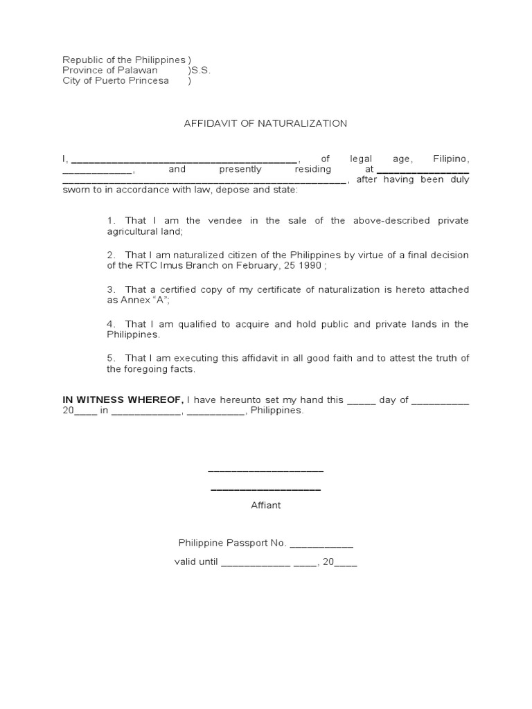 Affidavit of Naturalization | PDF | Finance & Money Management | Social Science