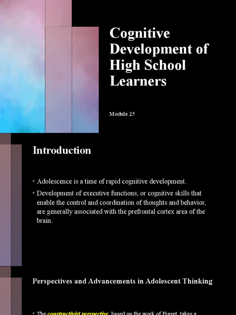 Cognitive Development of High School Learners | PDF