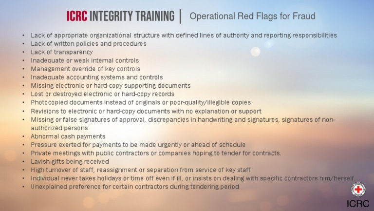Operational Fraud Red Flags Analysis | PDF