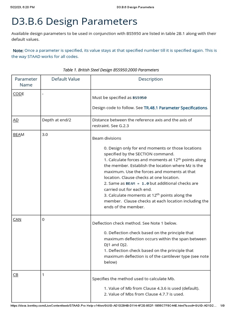 D3.B.6 Design Parameters | PDF | Buckling | Beam (Structure)