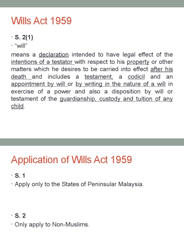 Overview of Wills Act 1959 Malaysia | PDF | Will And Testament | Common Law