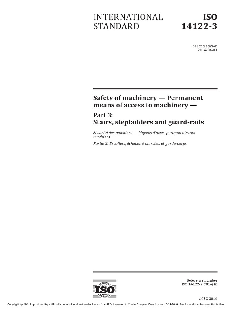 ISO 14122-3 - 2016 - Stairs, Stepladders, Guard Rails | PDF | Stairs ...