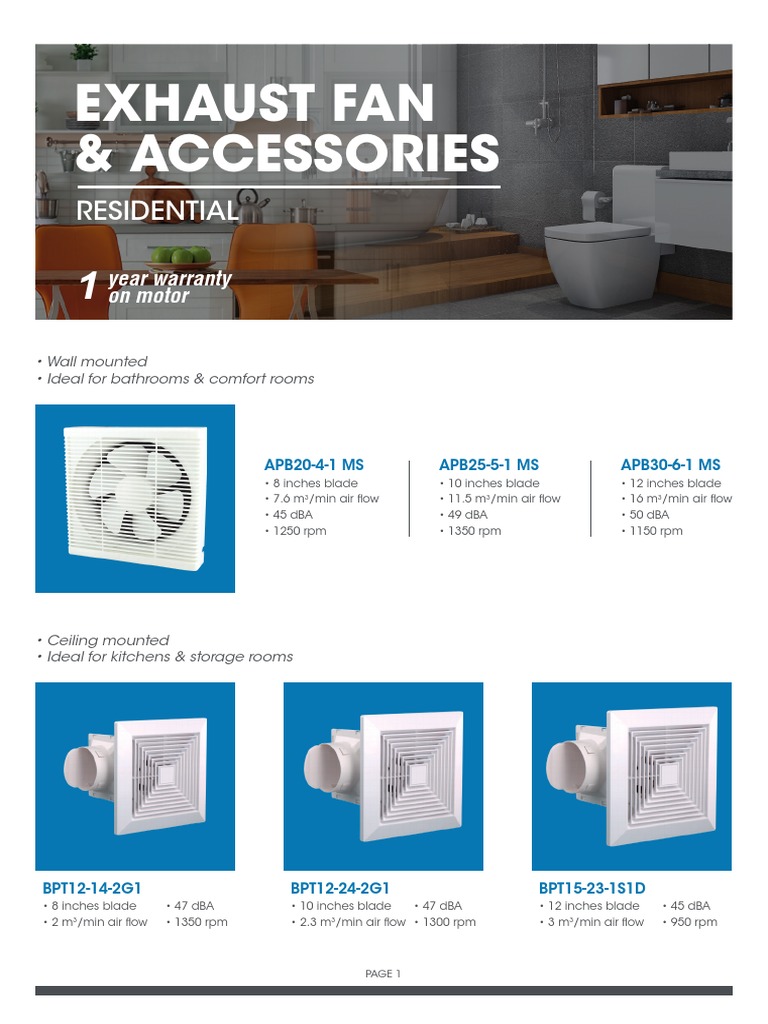 Boston Bay Exhaust & Ventilating Fans | PDF | Equipment | Building Engineering