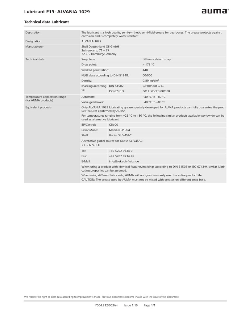f15 Alvania 1029 en | PDF | Chemical Substances | Materials