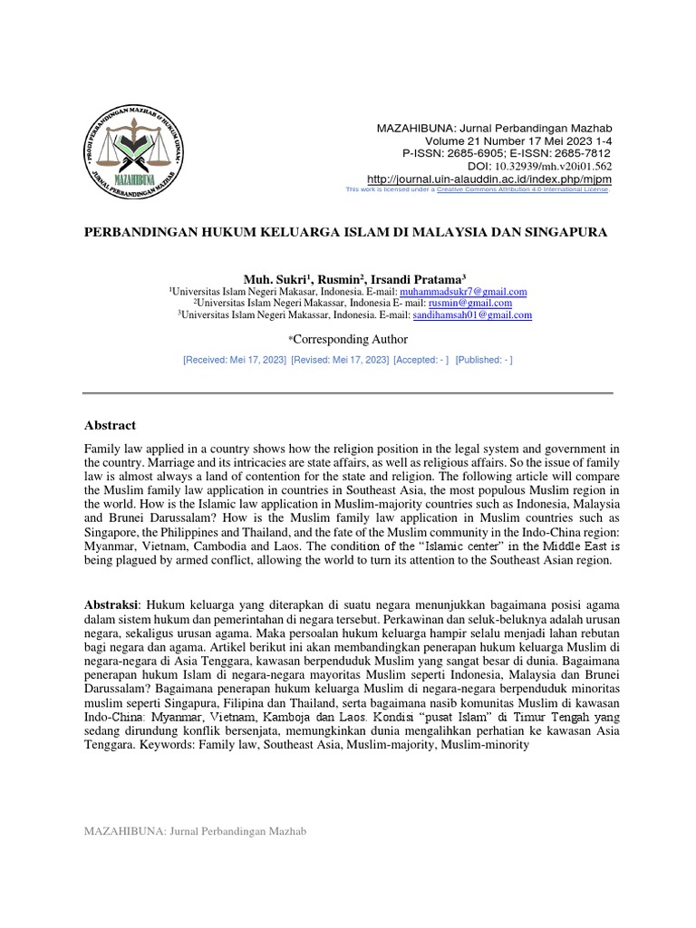 KLP 7 Perbandingan Hukum Keluarga Islam Negara Malaysia Dan Singapura | PDF