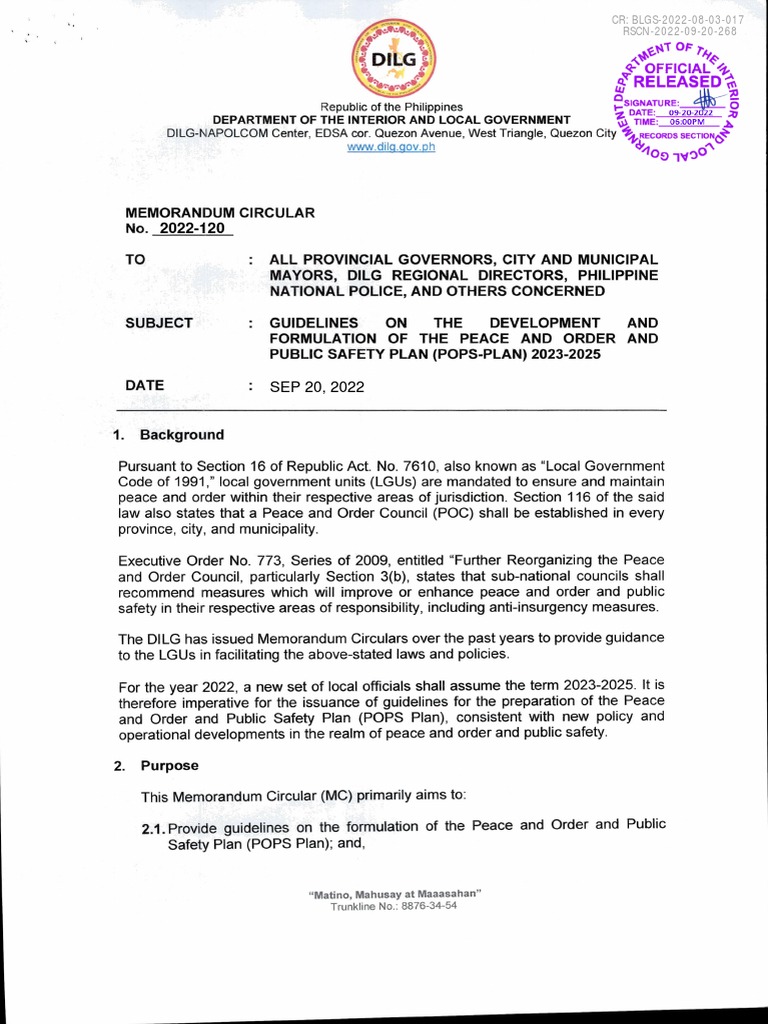 Dilg MC 2022-120 | PDF